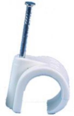 Klammer 18 -22mm tc hvit f/rund ledning - ledninggsholder...